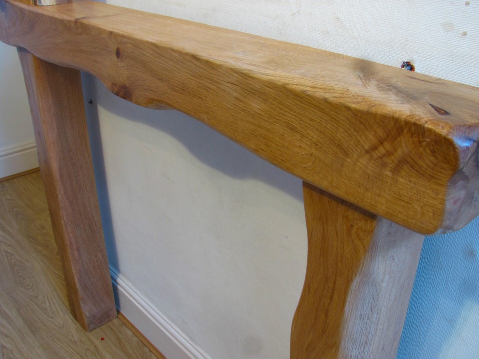 SOLID OAK BEAM FIRE SURROUND FIREPLACE MANTEL LINTEL CHUNKY RUSTIC ...