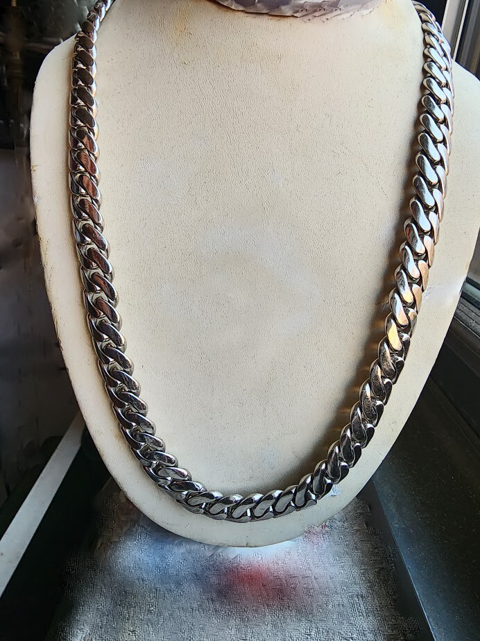 RARE VERY HEAVY SOLID PLATINUM CUBAN LINK NECKLACE 23" 319.6GR | eBay