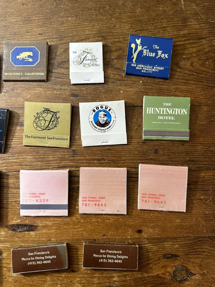 Lot (18) RARE Vintage San Francisco Hotel and Restaurant Matches ...