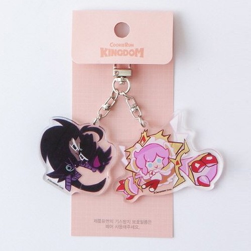 Cookie Run Kingdom Black Raisin & Strawberry Crepe Keychain Keyring ...