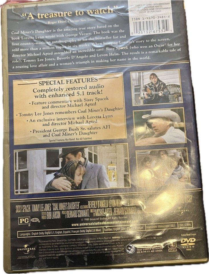 Coal Miner's Daughter (DVD, 1980) 25th Anniversary Edition, Widescreen ...