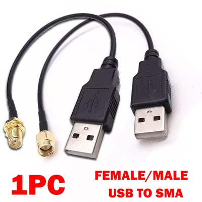 RG174 SMA Male Female To USB Computer Data Coax Cord Cable Connector ...
