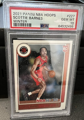 SCOTTIE BARNES 2021 Panini NBA Hoops 227 WINTER RC Rookie PSA 10 GEM ...