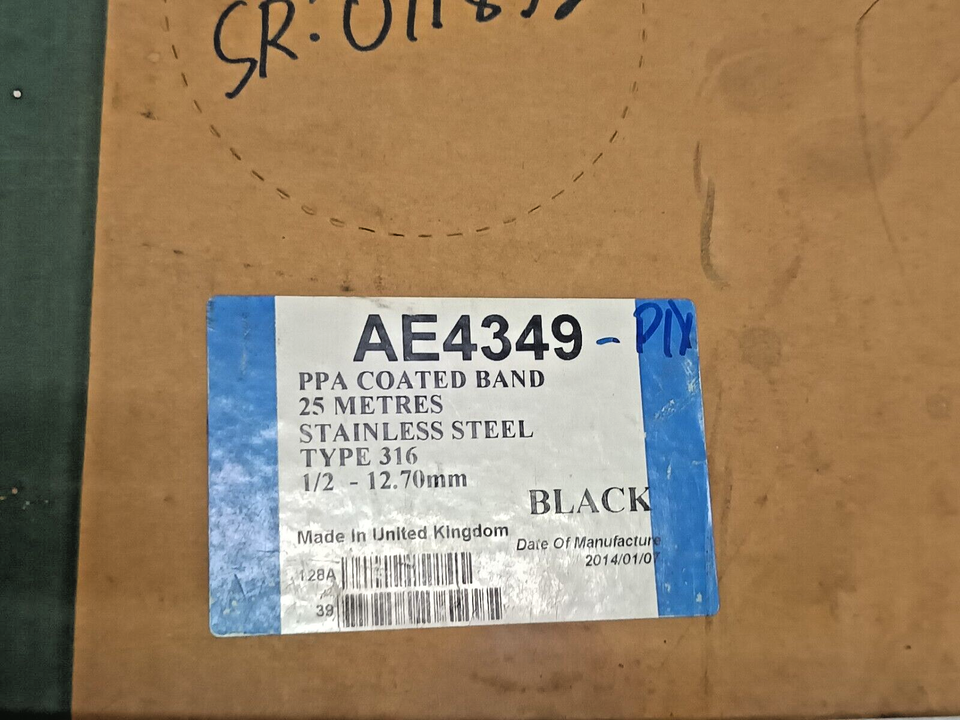 BAND- IT AE4349 STAINLESS STEEL 316 PPA COATED BAND 12.70MM Band It ...