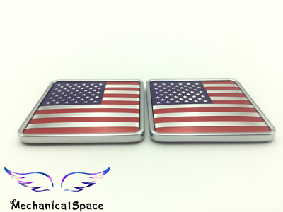 2X Auto Decoration 3D Metal American USA Flag Car Sticker Badge Decal ...