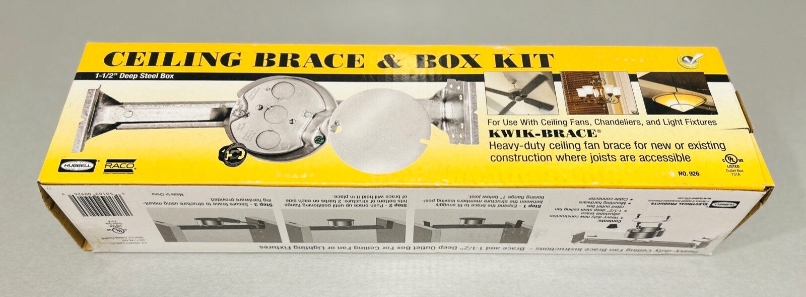 RACO 1-Gang Gray Steel Interior Work Standard Ceiling Fan Electrical ...