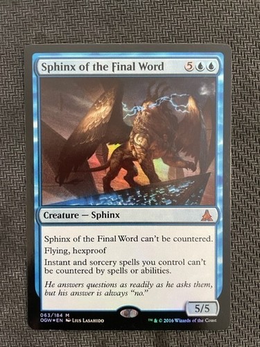 SPHINX OF THE FINAL WORD *FOIL* Oath of the Gatewatch MTG Blue Creature ...