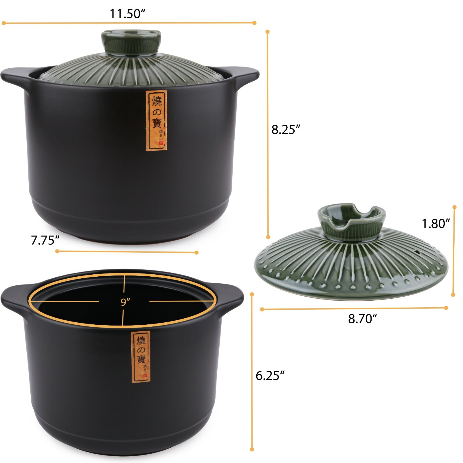 Ceramic Cooking Pot Cooking Clay Earthenware Pot Casserole Stew Pot ...