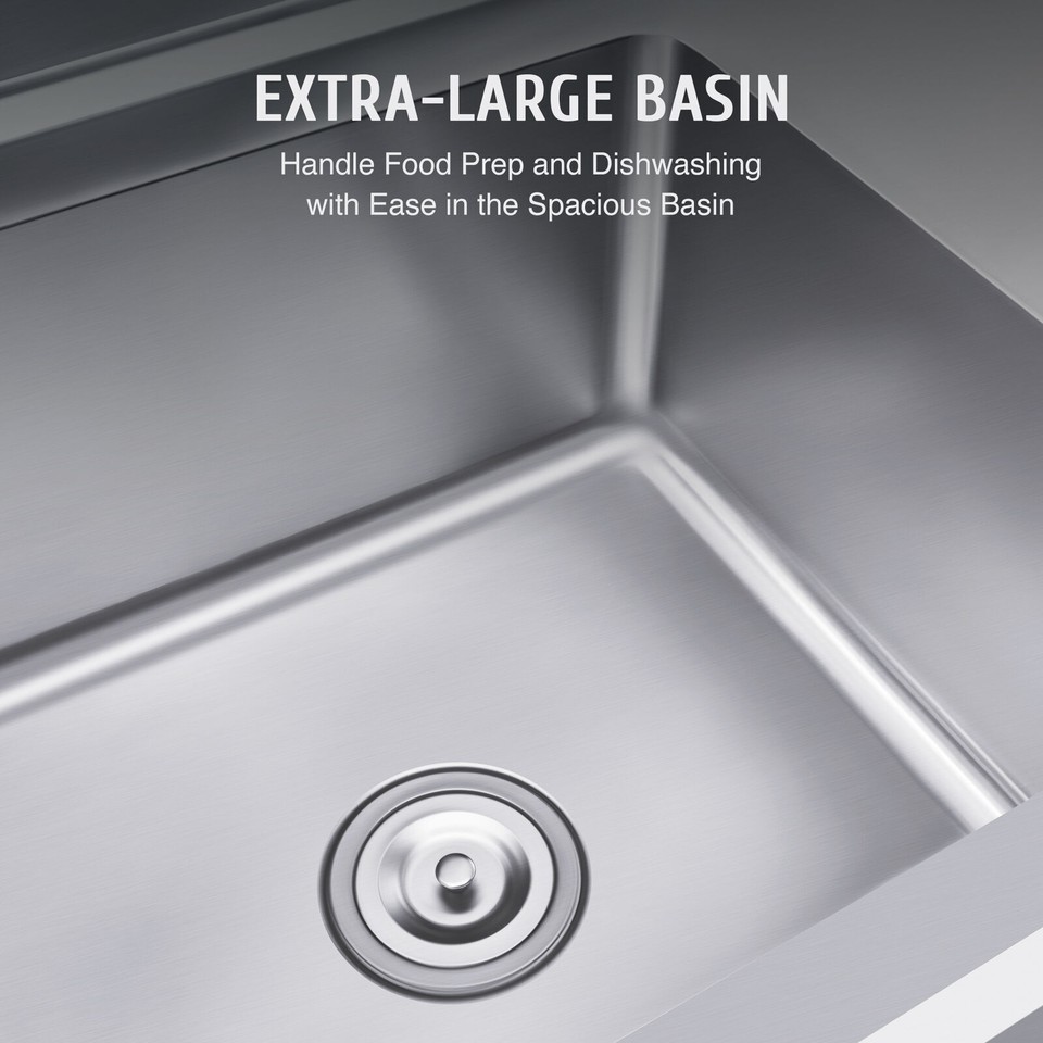 Commercial Utility Sink Stainless Steel Kitchen Table w Sink for ...