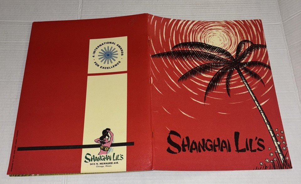 Shanghai Lil's Vintage 1960s Menu Chicago Tiki Bar Mug Pic Mink Leibman ...