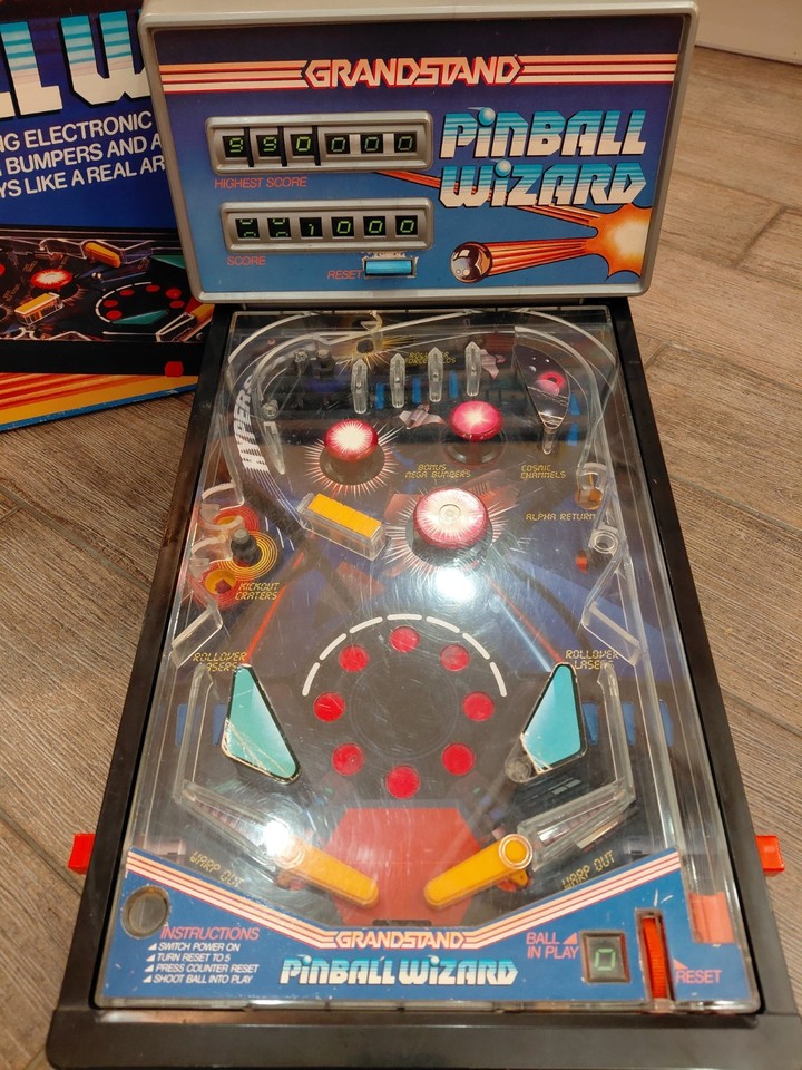 Tomy Grandstand Pinball Wizard Electronic Pinball Table Top Game ...