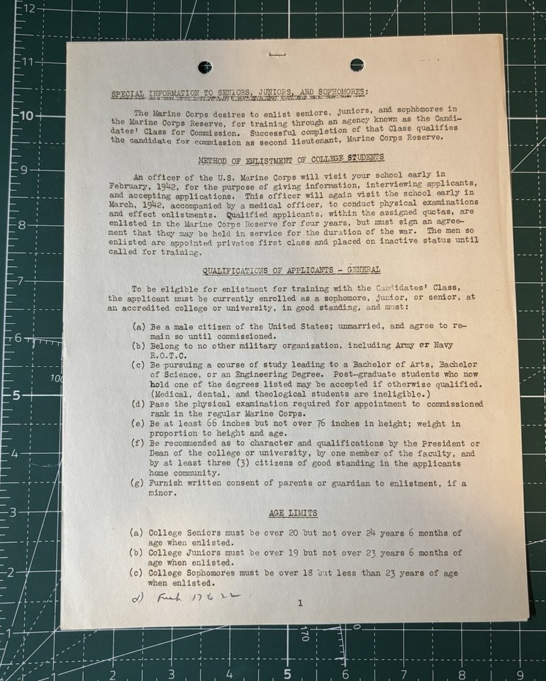 WW2 USMC Rare Reserve Recruiting Magazine & Documents | eBay