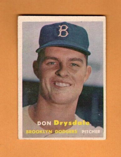 1957 Topps #18 Don Drysdale Rookie - Brooklyn Dodgers, Excellent ...