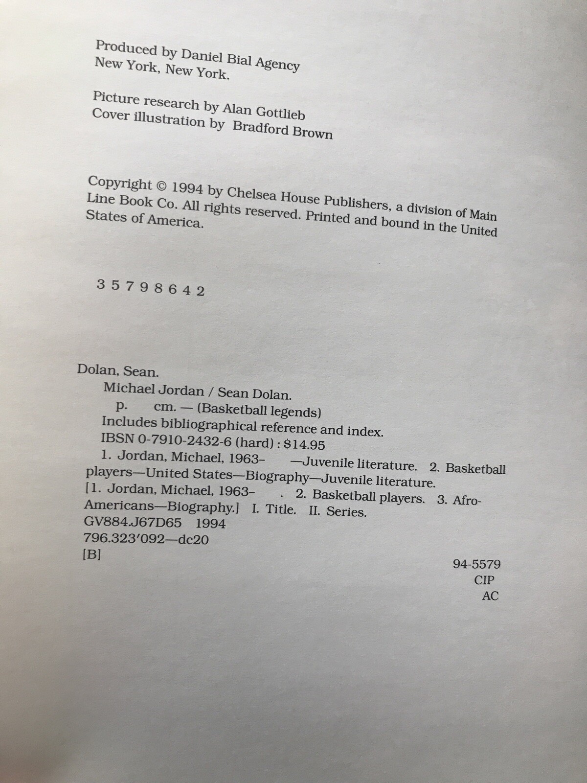 #23 Basketball Legends book Michael Jordan By Sean Dolan Used Hard ...