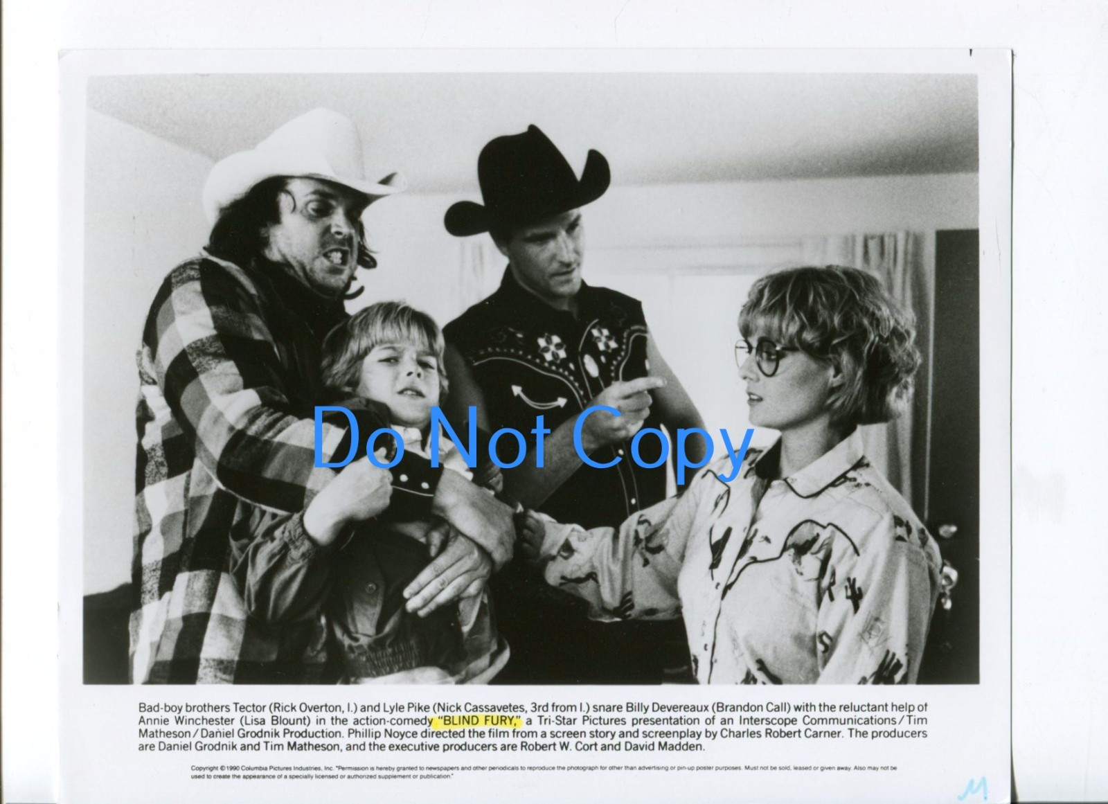 Rick Overton Nick Cassavetes Brandon Call Lisa Blount Blind Fury Movie ...