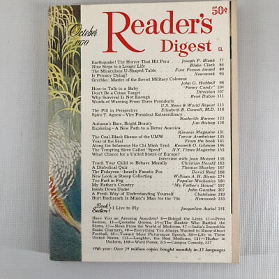Reader's Digest #582 October 1970 Subscription Edition | eBay