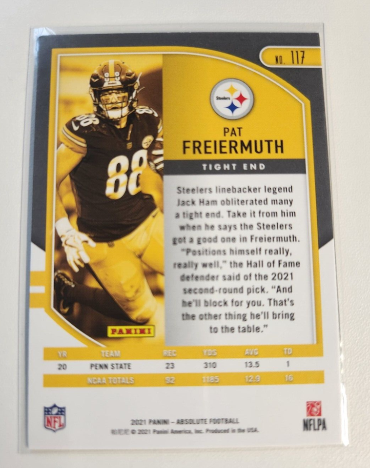 2021 Panini Absolute Pat Freiermuth Base Rookie Card | eBay