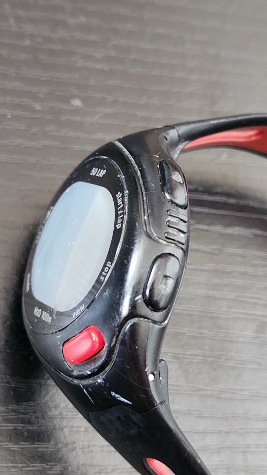 Nike Bowerman Digital Watch Black Red 100M 50 Lap Day Date WR0129 New ...