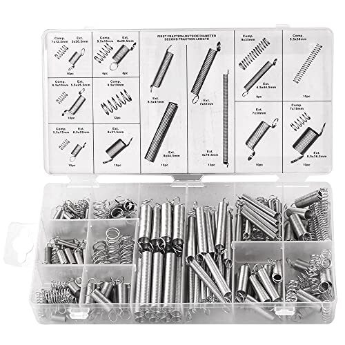 200 Pcs Compression Spring Assortment Set Extension Springs Replacement ...