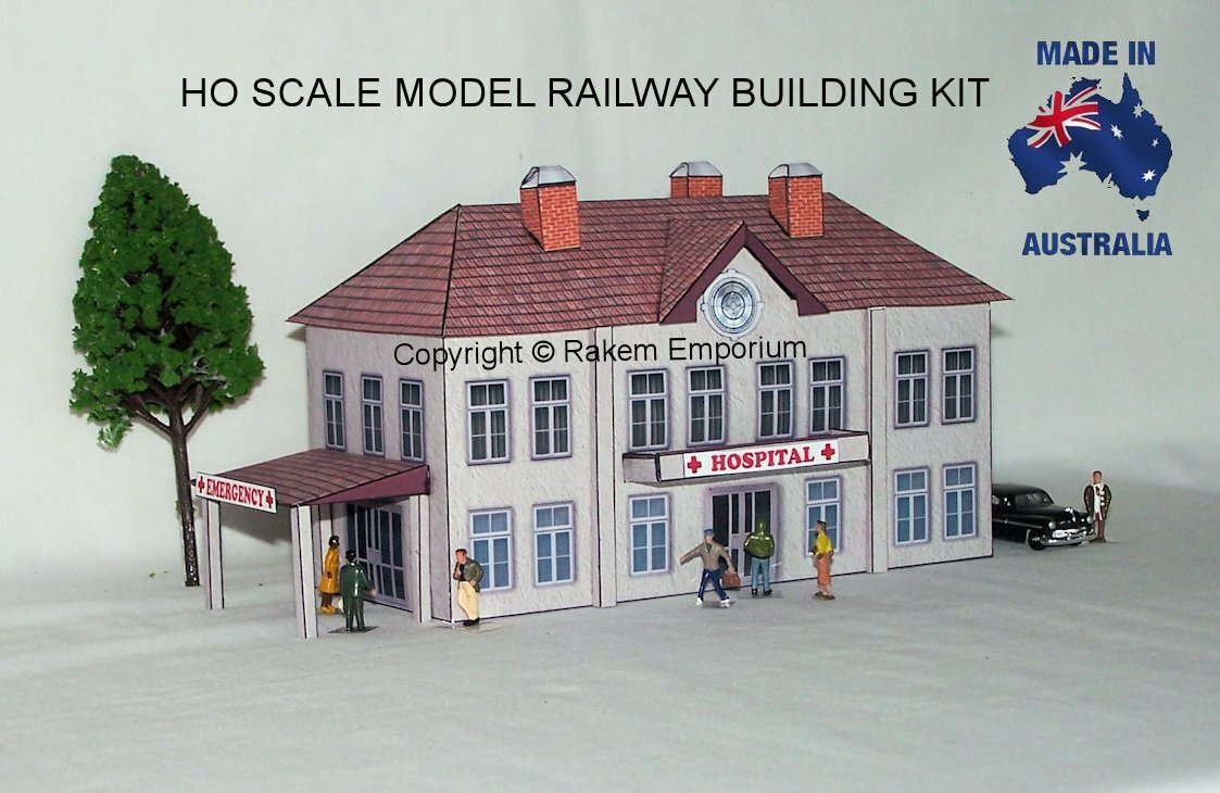 HO Scale Hospital Model Railway Building Kit - HOSP | eBay Australia