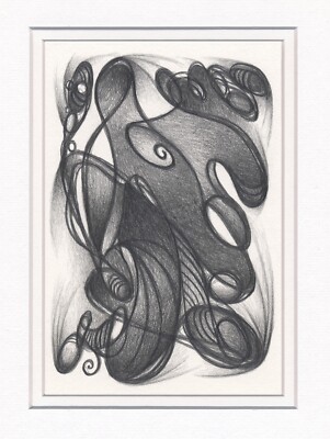 Original, abstract, drawing, modern art, contemporary, pencil, work on ...