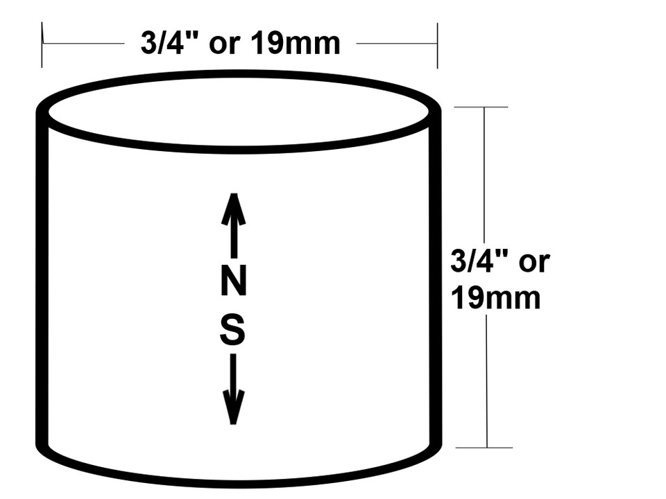 3/4x3/4 Inch N52 Cylinder Magnet .75" 40 lbs 1pc 19mm Neodymium Rare ...