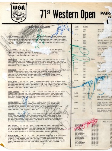 Golf Greats Multi-Signed Western Open Program Page PSA/DNA LOA ARNOLD ...