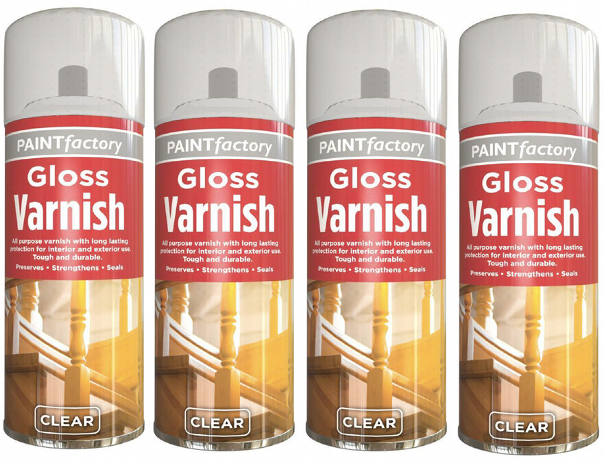 CLEAR GLOSS 400ML VARNISH SPRAY CAN INTERIOR EXTERIOR AEROSOL SPRAY ALL ...