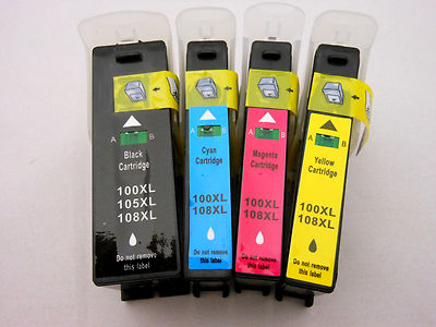 4PK Black & Color 100 XL Ink Cartridge for Lexmark PRO705 PRO805 PRO905 ...