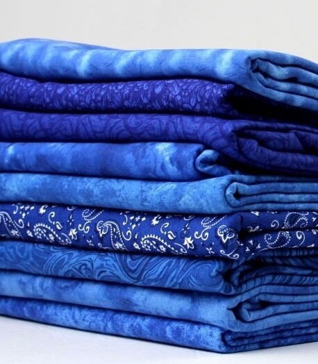 108 Piece ALL BLUE Charm Pack 5” Squares Cotton - 12 Each Design | eBay