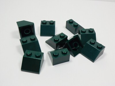 LEGO 10 Dark Green 2x2 Slopes D8 | eBay