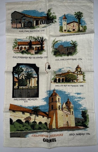 Vintage Kay Dee Designs Richard Batchelder California Missions Linen ...