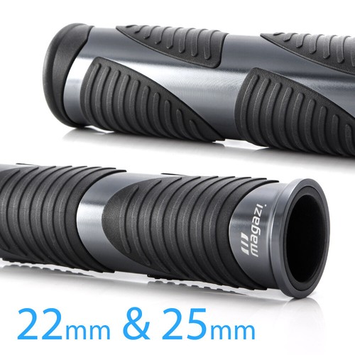 Wave Hand grips Black Rubber +Dark Grey Metal 7/8" x1PC +1" x1PC for ...