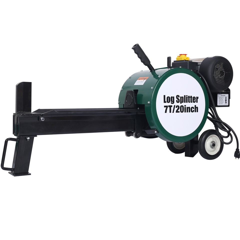 Double Flywheel Electric Log Splitter Portable 7 Ton hotizontal 2HP 16A ...