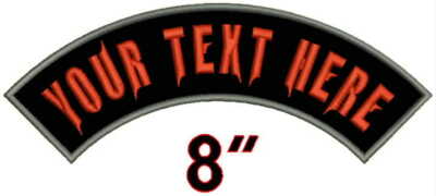 Custom Embroidered 8" Top Rocker Vest Patch Motorcycle Biker Club MC ...