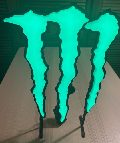 MONSTER ENERGY CLAW 18” LED RECHARGEABLE SIGN RARE STAND/HANGING | eBay