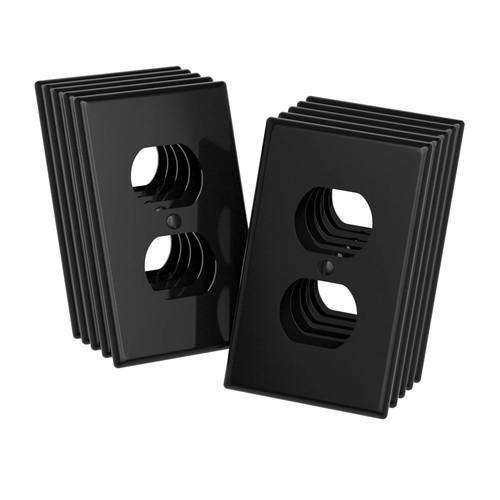 OuuKoo Black Outlet Covers - Duplex Receptacle Wall Plates 1-Gang ...