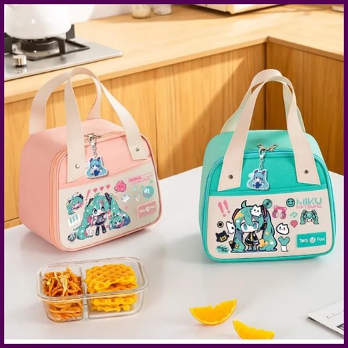 Kawaii Hatsune Miku Lunch Bag Insulated Bento Pack Portable Large ...