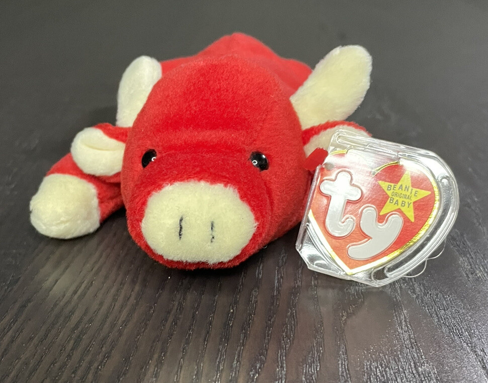 1995 Ty Beanie Baby Red Snort Bull Plush Stuffed Animal Toy 8421040025 ...
