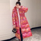 Womens Hooded Shiny Long Parkas Down Cotton Padded Jacket Coat Thicken ...