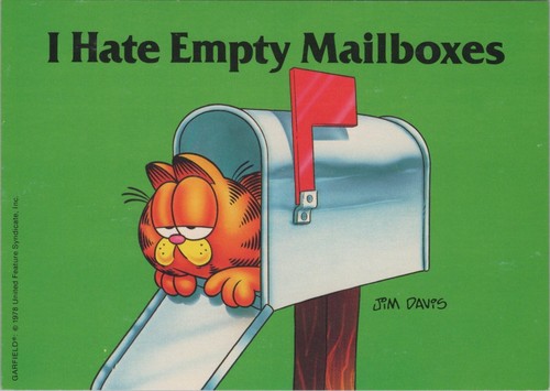 Garfield In Mailbox I Hate Empty Mailboxes Humor postcard LP8 | eBay