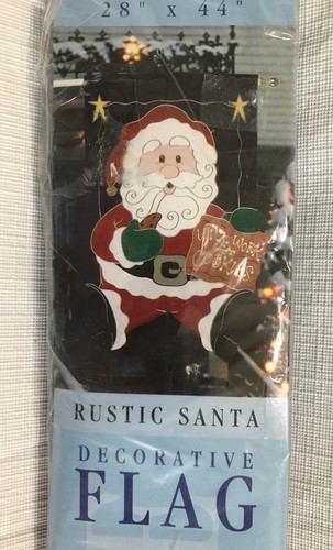 Rustic Santa Decorative Flag #99017 28"x44" 2003 New Creative ...