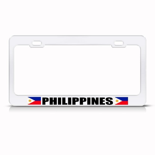 PHILIPPINES FILIPINO FLAG WHITE License Plate Frame Tag Holder | eBay