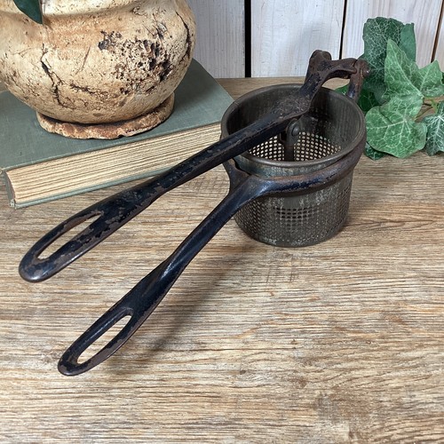 Cast Iron Potato Ricer Masher Strainer (Silver & Co. NY, Genuine Silver ...