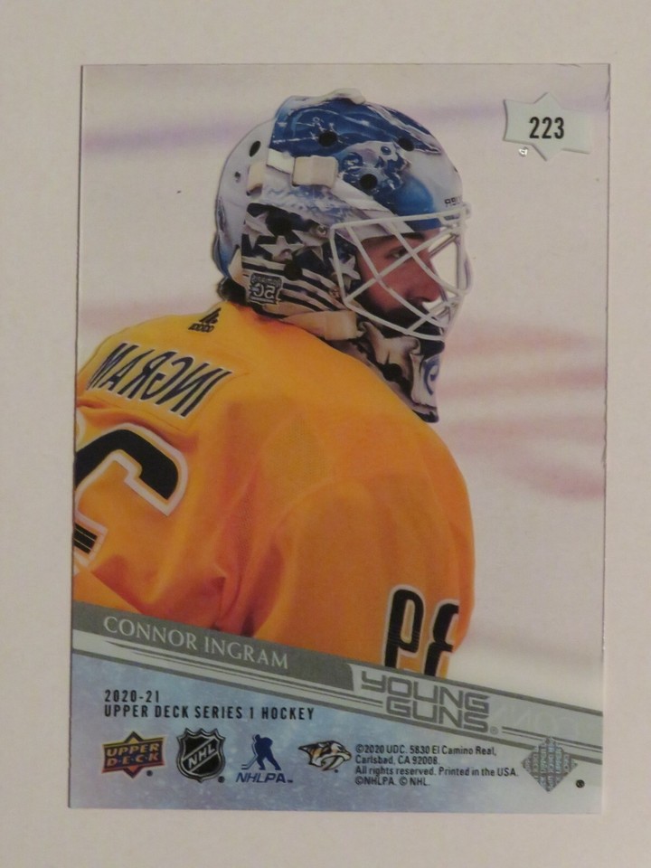 2020-21 Upper Deck Series 1 Connor Ingram Clear Cut Young Guns | eBay