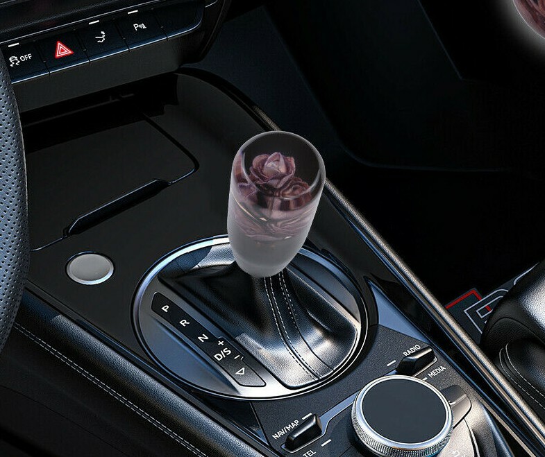 VIP 10CM JDM Clear Black Real Flowers Manual Gear Stick Shift Knob ...