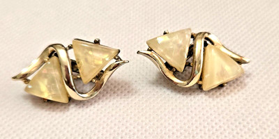 Vintage Coro Thermoset Triangles Earrings | eBay