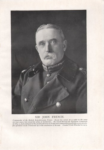 1918 WW1 WORLD WAR I PRINT ~ SIR JOHN FRENCH COMMANDER OF BRITISH ...