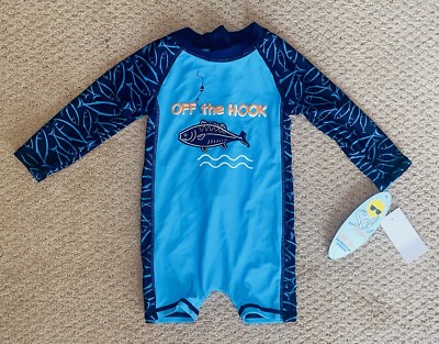 Sol Swim Blue Infant 1pc Rash Guard Swimsuit “Off The Hook" sz 6-9M new ...