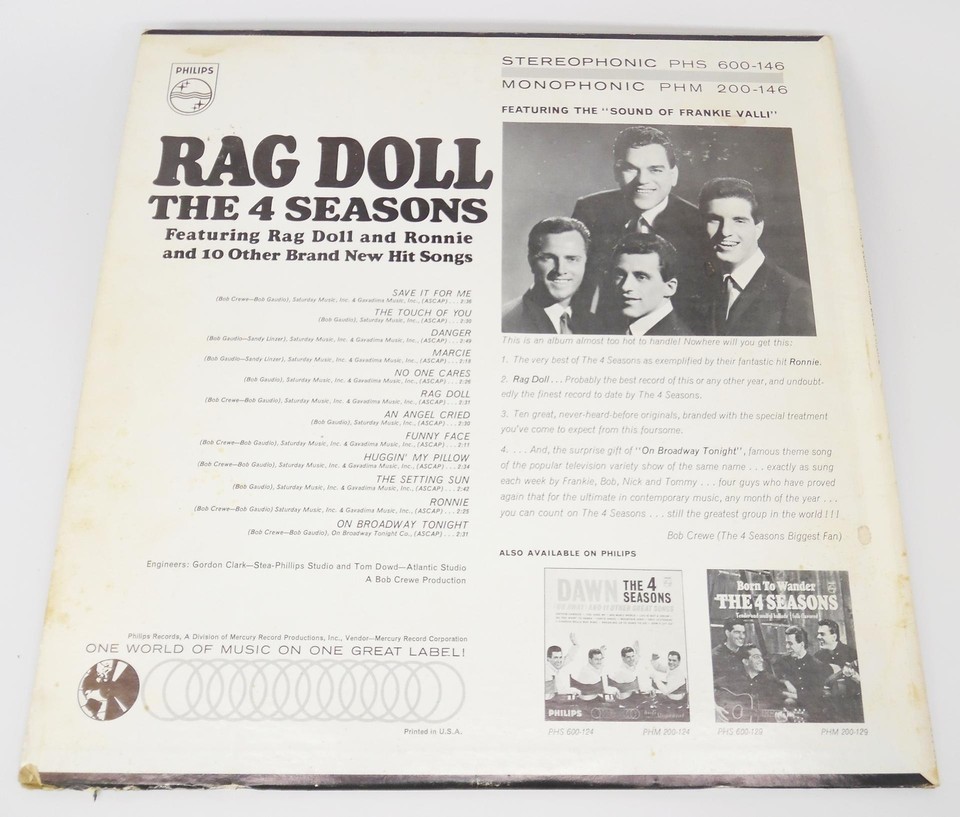 Rag Doll: The 4 Seasons feat. Rag Doll and Ronnie - Music Record Album ...